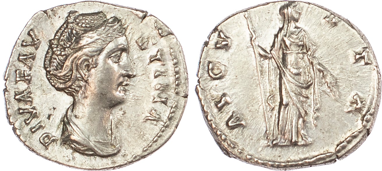 Diva Faustina I, Silver Denarius | Roman Imperial Coins
