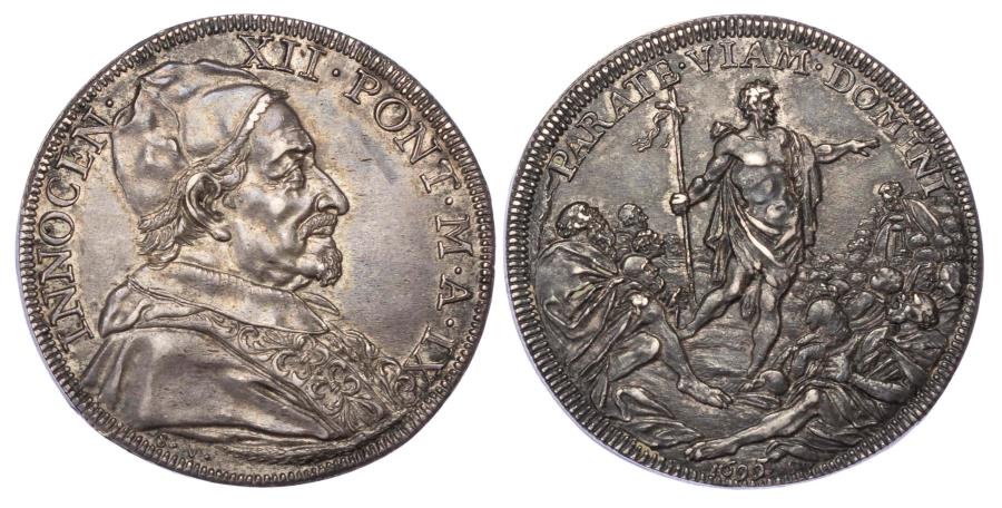 ITALY, PAPAL STATES, INNOCENT XII, 1699 SILVER HALF PIASTRA | European ...