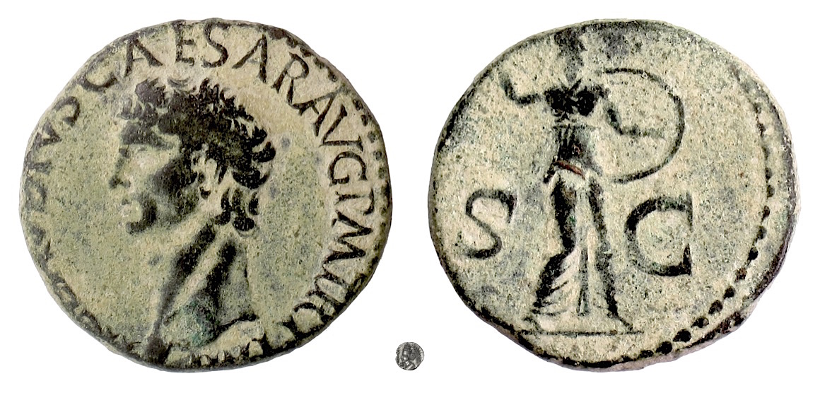CLAUDIUS. AE As, Rome mint, struck 41-42 AD. Minerva | Roman Imperial Coins