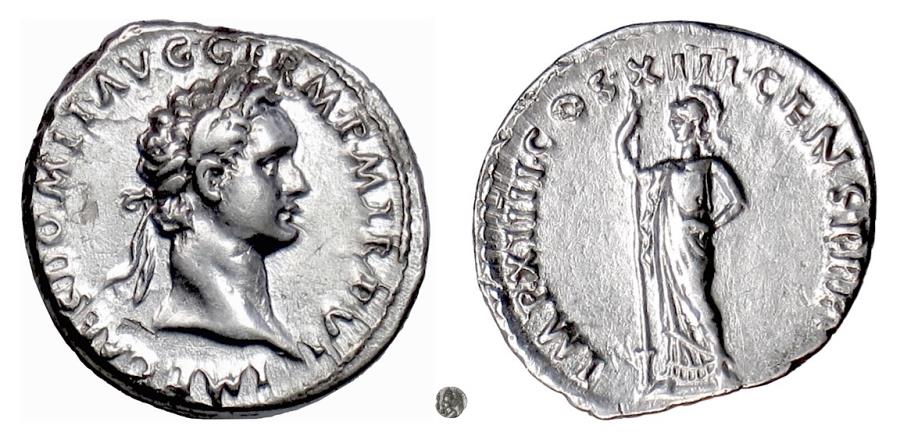 DOMITIAN. AR Denarius, Rome mint, struck 87 AD. Minerva | Roman ...