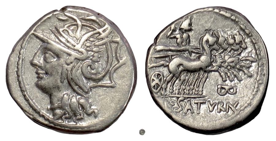 Roman Republic, L Appuleius Saturninus. AR denarius, Rome mint. 104 BC ...