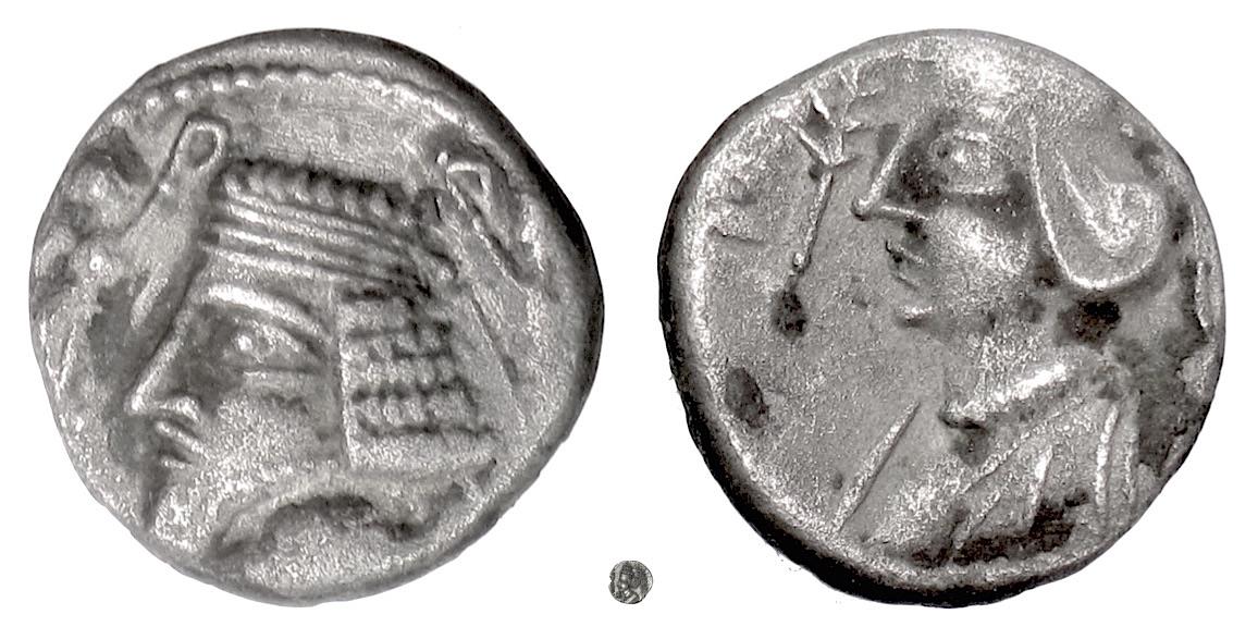 PARTHIA, Phraatakes, with Musa. Bi drachm, Susa mint, circa 2 BCE-4 CE