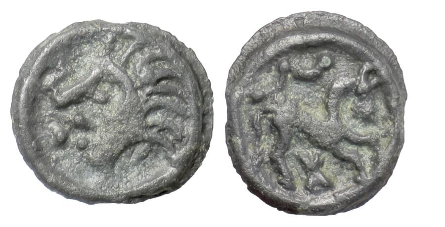 CELTIC GAUL, Suessiones. Potin Unit, circa 50-30 BC | Celtic Coins