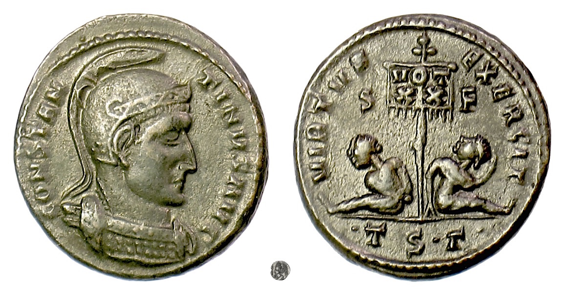 Constantine I. AE Follis, Thessalonica mint, struck 320 AD | Roman ...