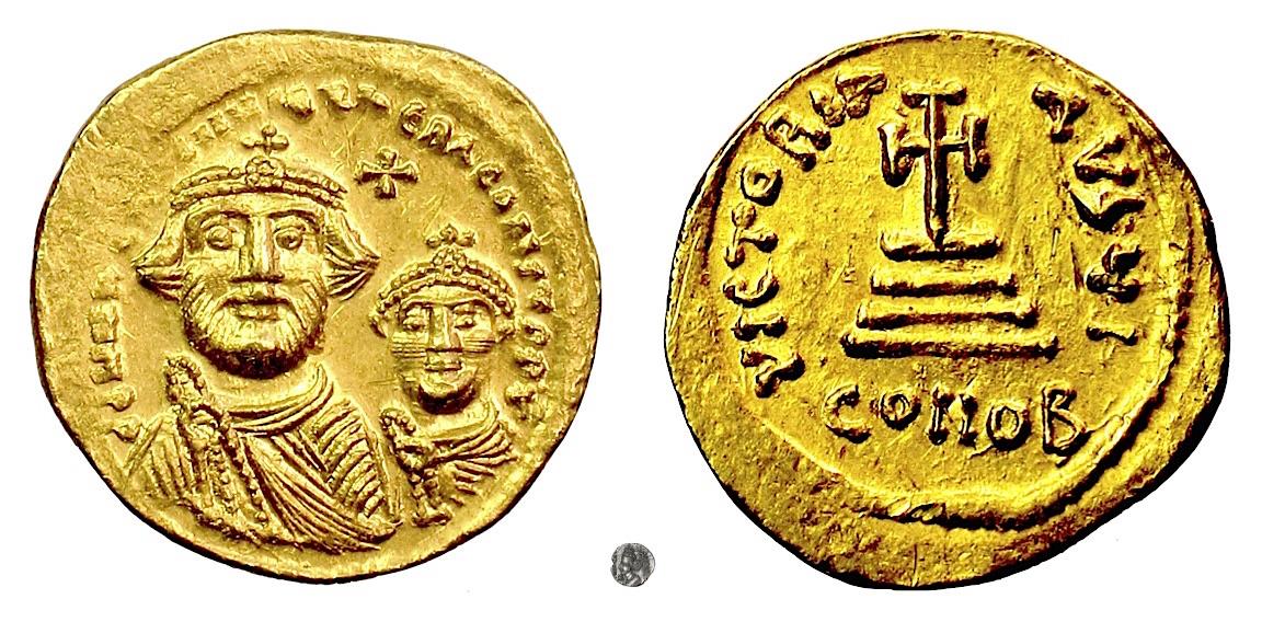 BYZANTINE, Heraclius, with young Heraclius Constantine. AV Solidus ...