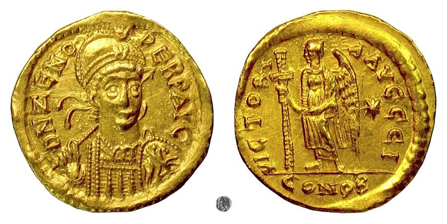 ZENO. AV Solidus, Constantinople mint, 477-491 AD | Roman Imperial Coins
