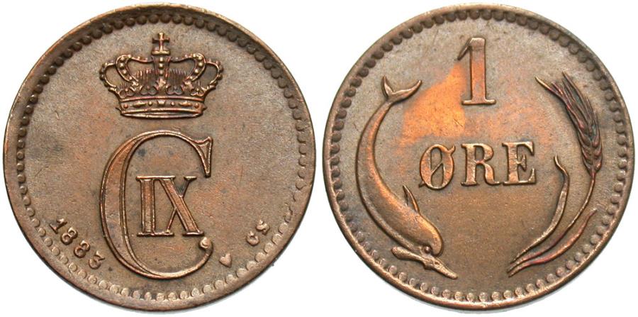 DENMARK: 1883 1 Ore | European Coins