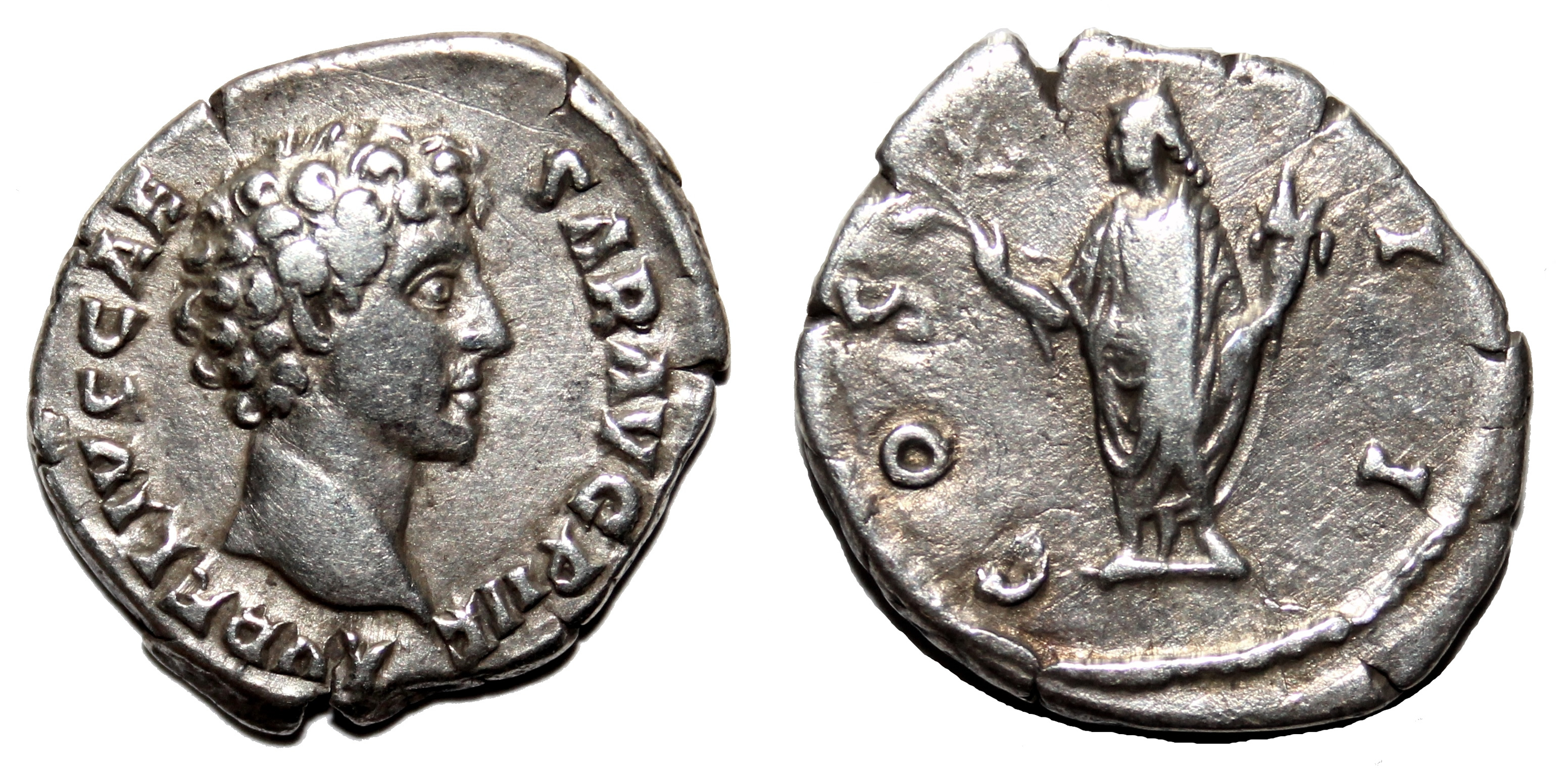 MARCUS AURELIUS (as Caesar) AR Denarius. VF+. Honos. | Roman Imperial Coins
