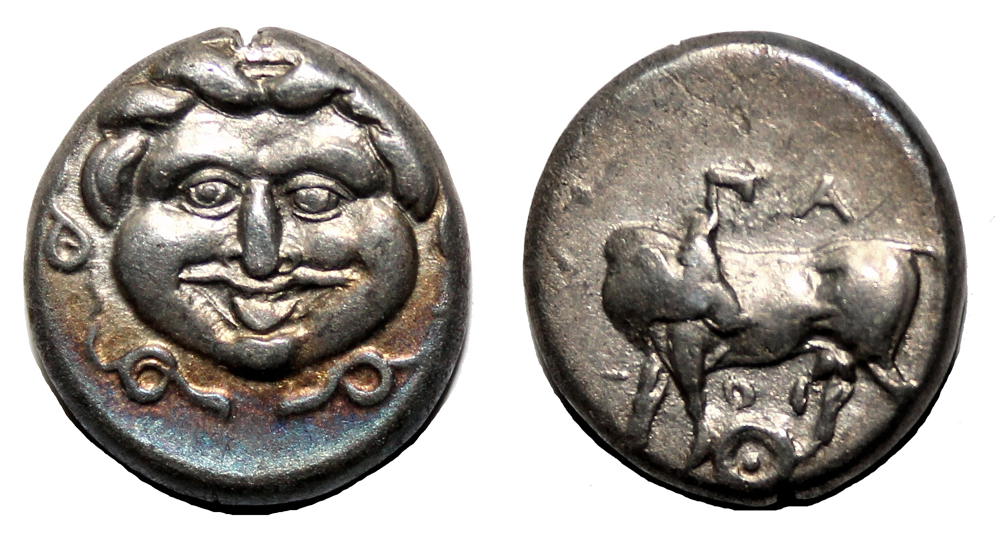 PARION (Mysia) AR Hemidrachm. EF. 4th century BC. Gorgon - Bull.