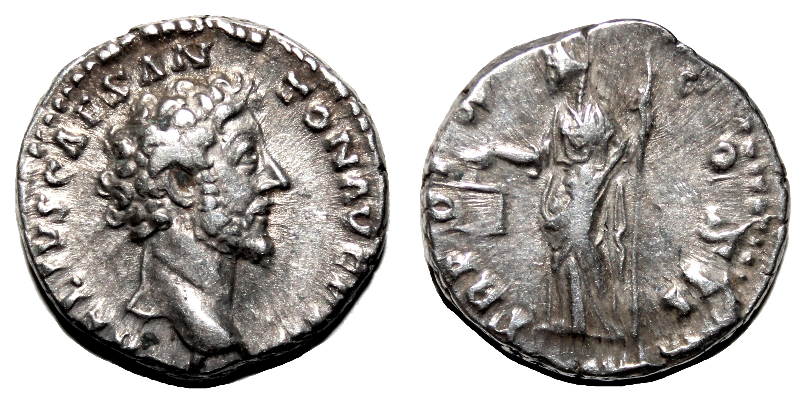 MARCUS AURELIUS AR Denarius. EF-. The equity. | Roman Imperial Coins