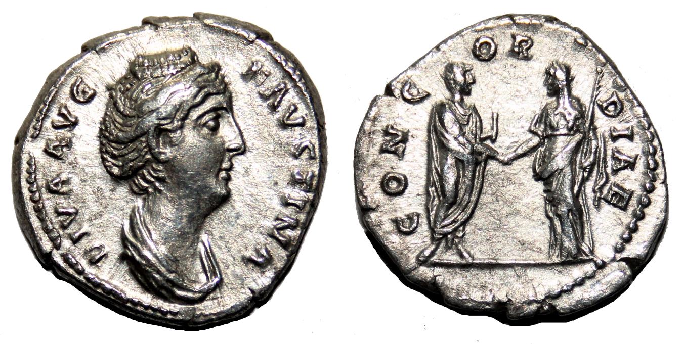 FAUSTINA I Maior AR Denarius. EF. The Imperial couple. | Roman Imperial ...