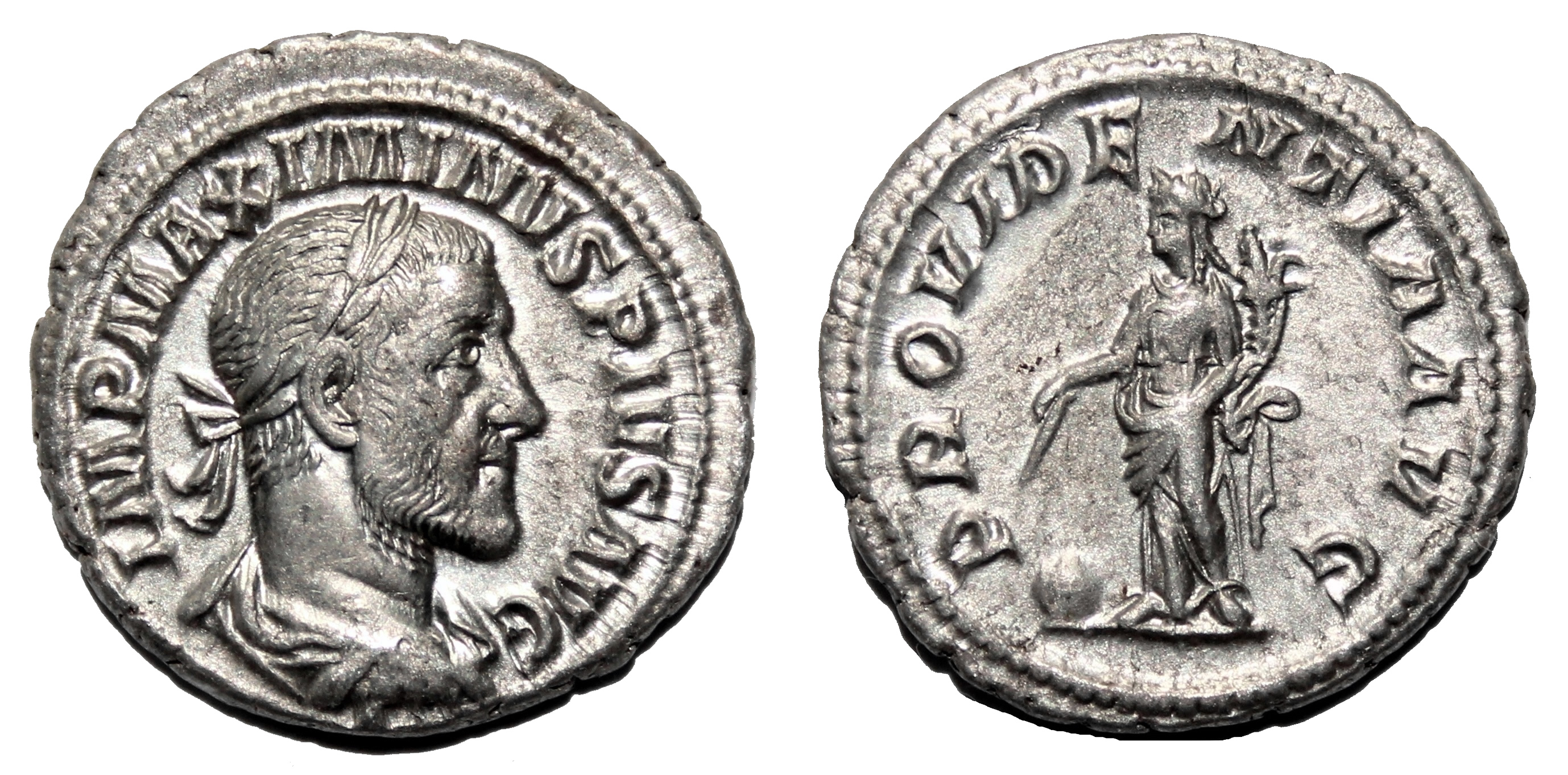 MAXIMINUS I THRAX AR Denarius. EF. The providence. | Roman Imperial Coins