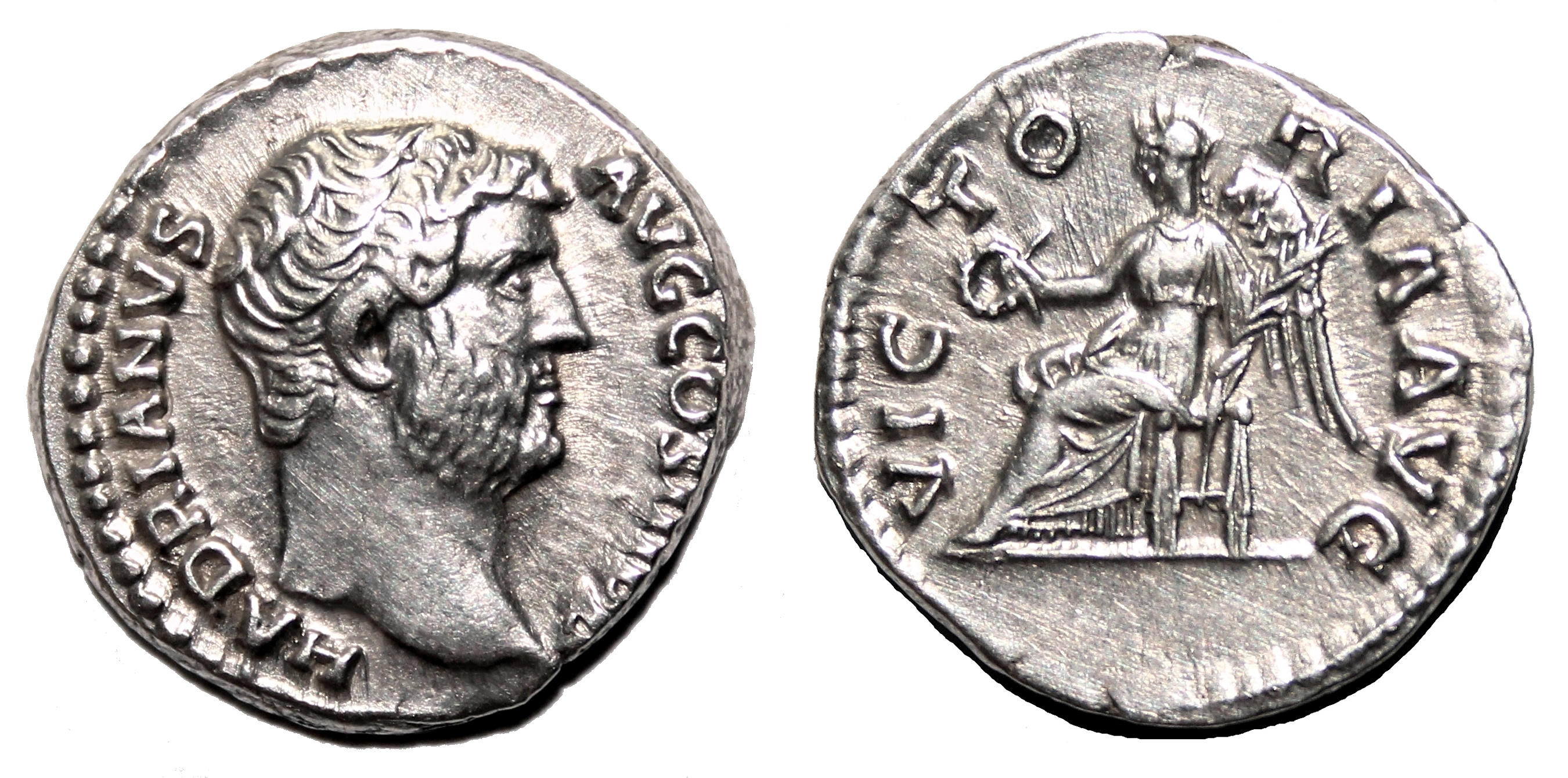 HADRIAN AR Denarius. EF. The victory. | Roman Imperial Coins