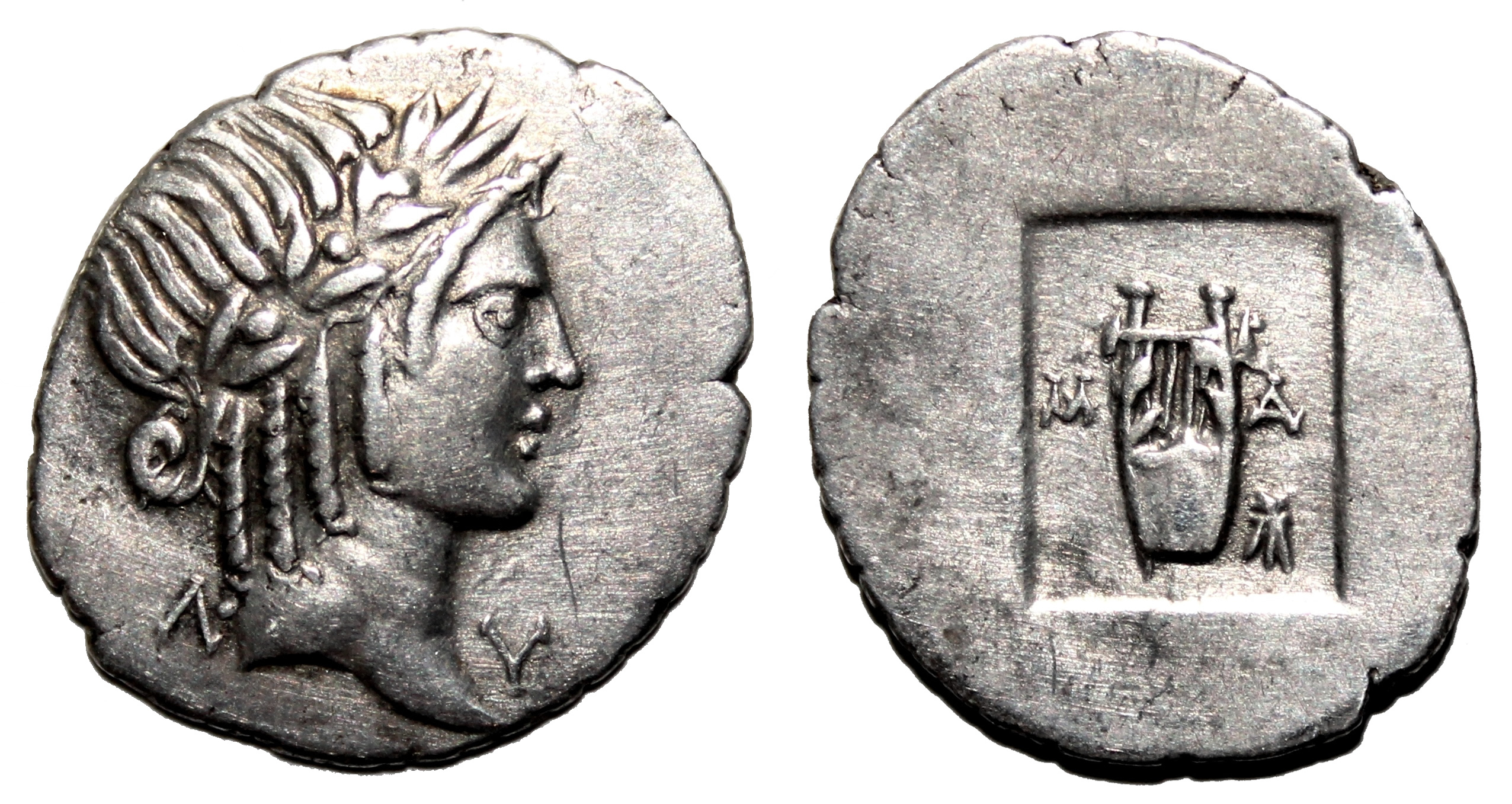 MASIKYTES (Lycian League) AR Hemidrachm. EF-. Apollo - Lyre. | Greek Coins