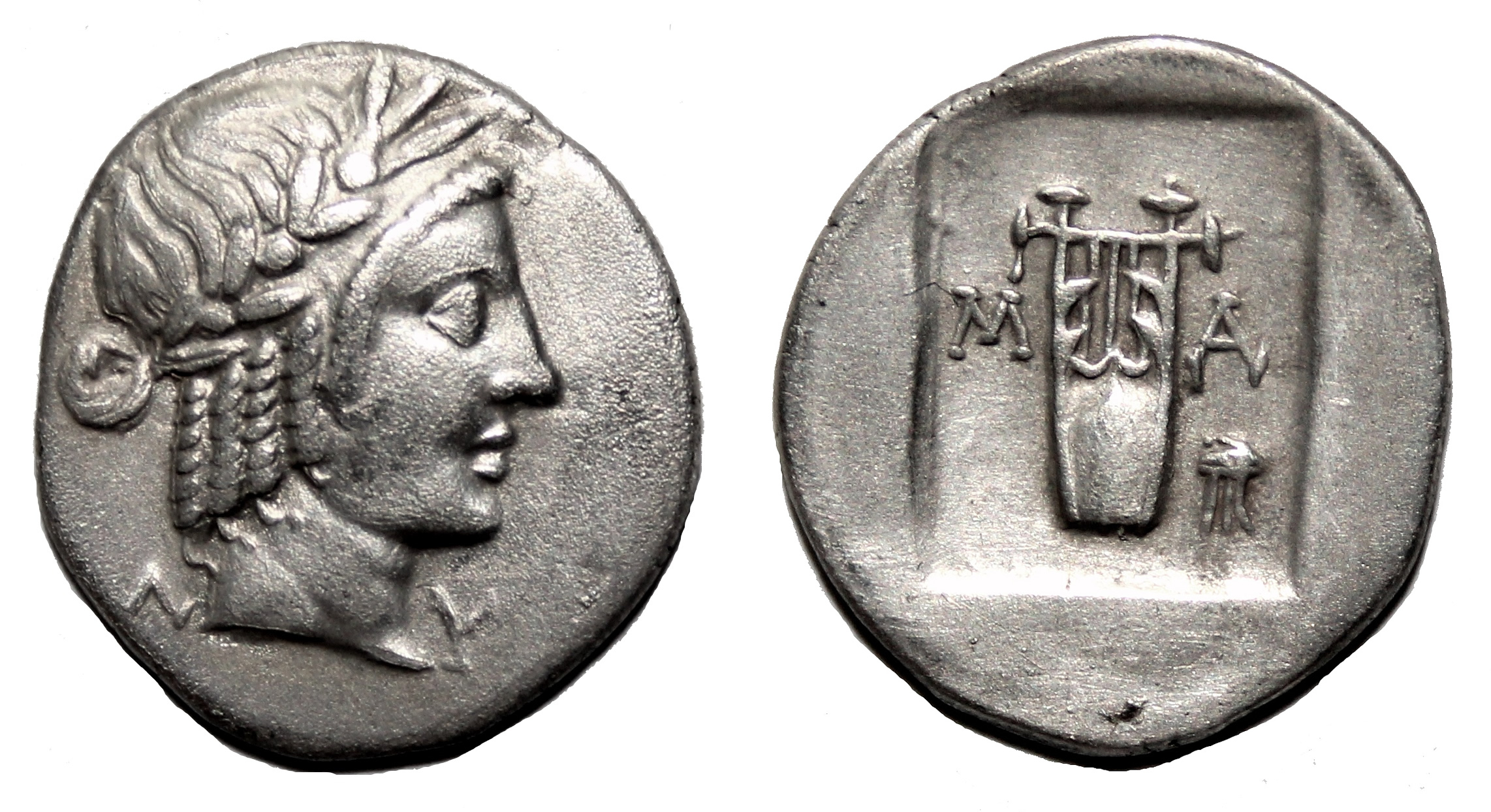 MASIKYTES (Lycian League) AR Hemidrachm. EF-. Apollo - Lyre. | Greek Coins