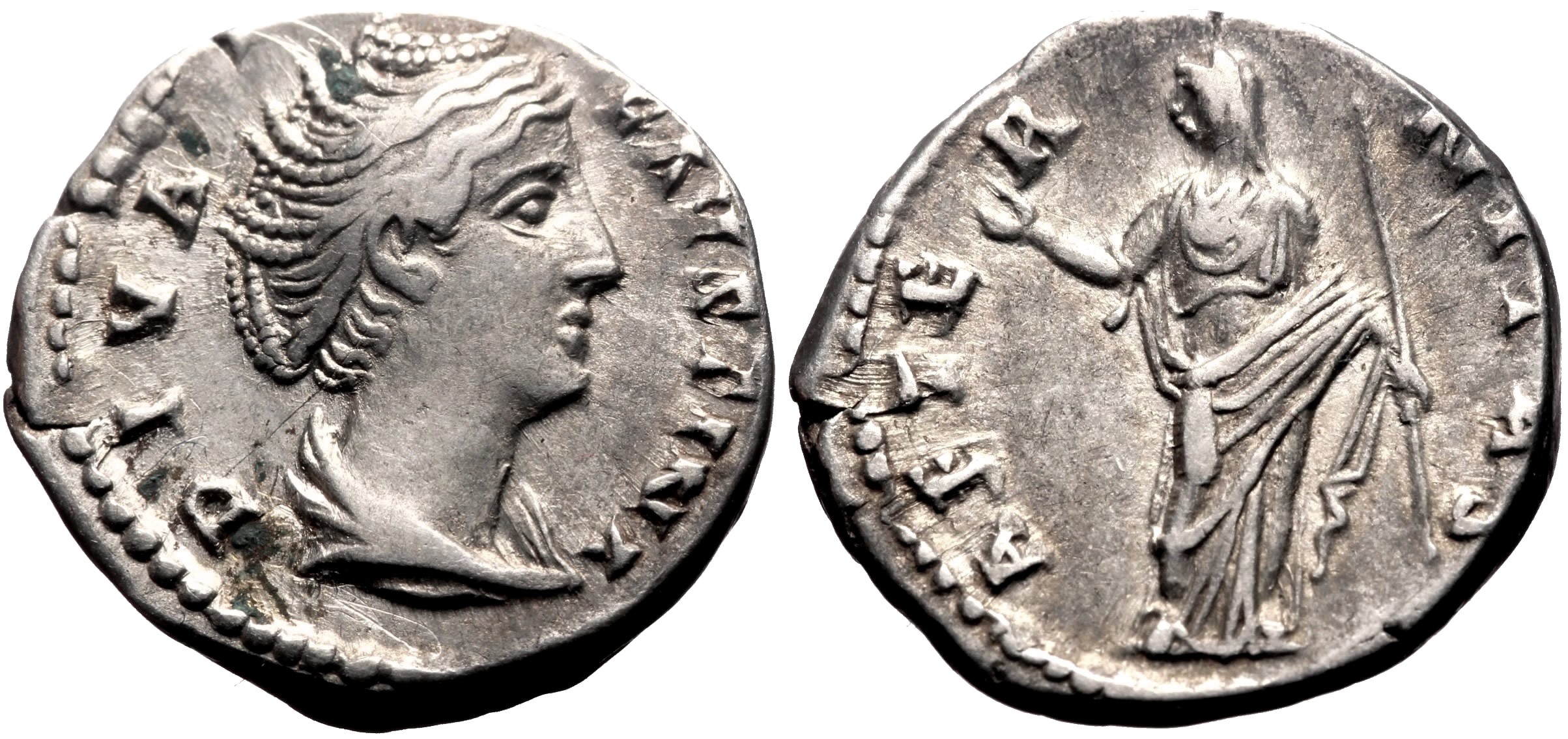 FAUSTINA I Maior AR Denarius. VF+. The eternity. | Roman Imperial Coins