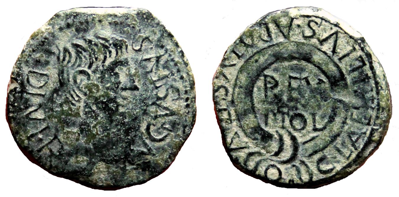 AUGUSTUS AE Semis. VF+. Rex Ptolemaeus. | Roman Imperial Coins