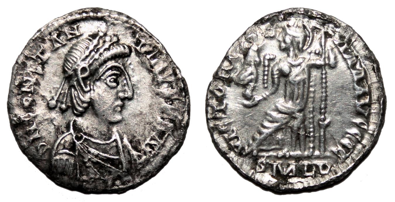 CONSTANTINE III AR Siliqua. EF-. Lugdnum mint, AD 407-408. VERY RARE!