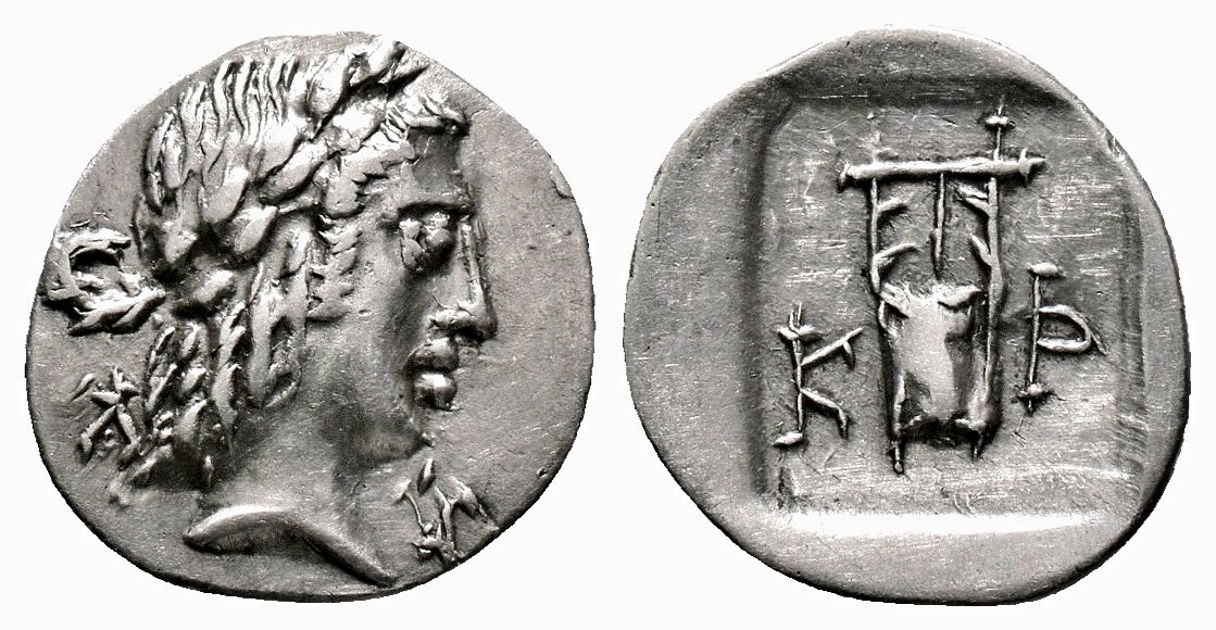 KRAGOS (Lycia) AR Hemidrachm. EF. Apollo - Lyre - KP. | Greek Coins