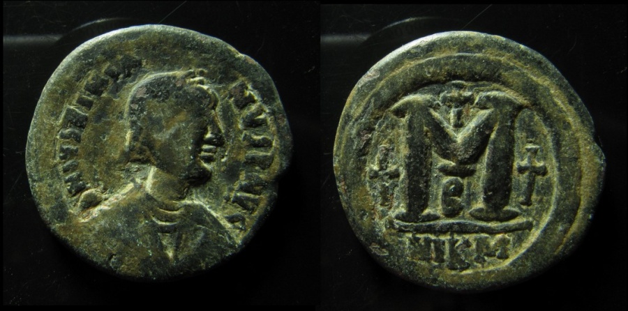 Justinian I, AE 40 Nummi. Follis Nikomedia mint. | Byzantine Coins