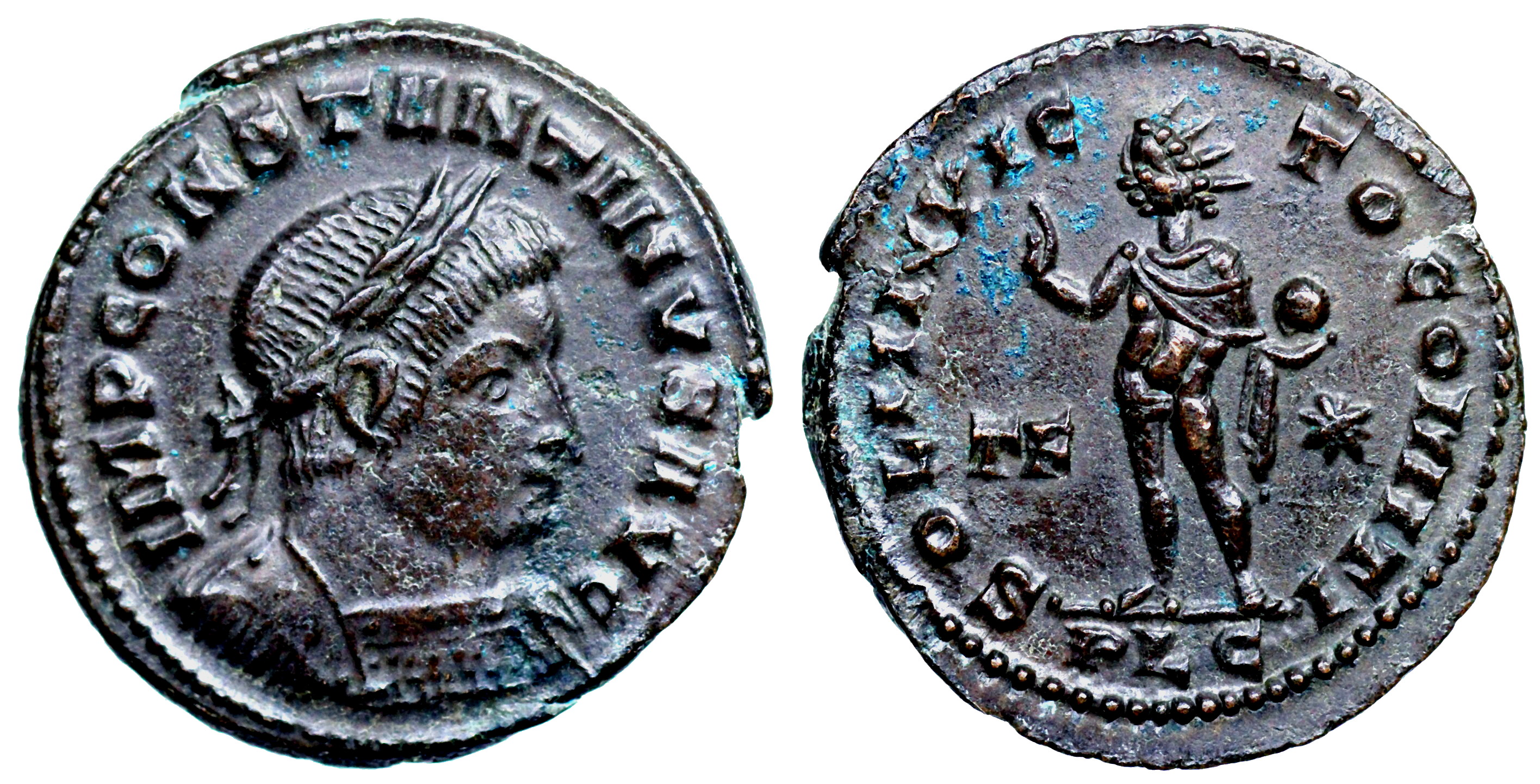 Constantine I SOLI INVICTO COMITI from Lyon | Roman Imperial Coins