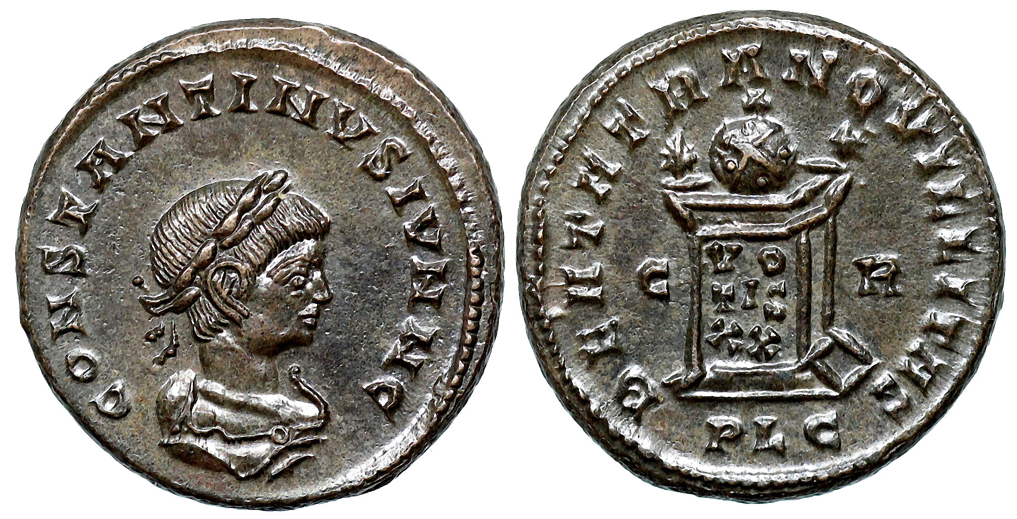 Constantine II BEATA TRANQVILLITAS from Lyon | Roman Imperial Coins
