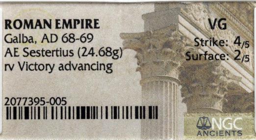 Galba sestertius from Rome with Victory reverse | Roman Imperial Coins