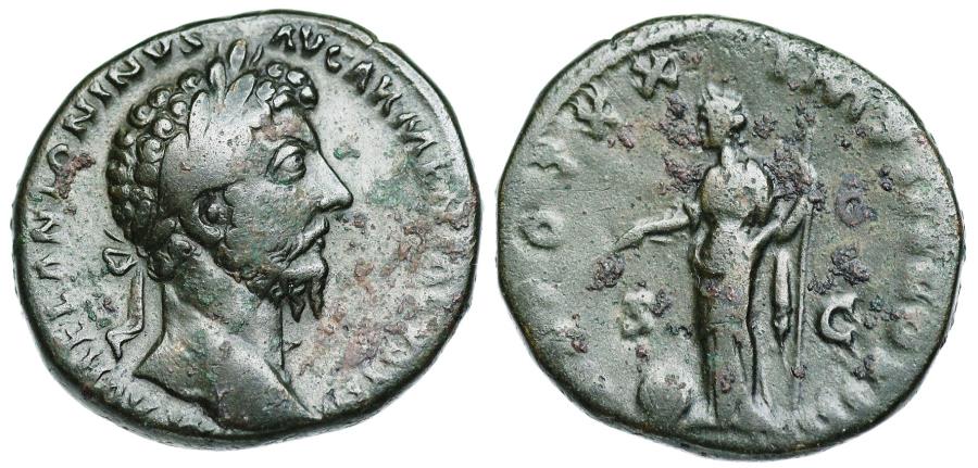 Marcus Aurelius sestertius Providentia reverse from Rome | Roman ...