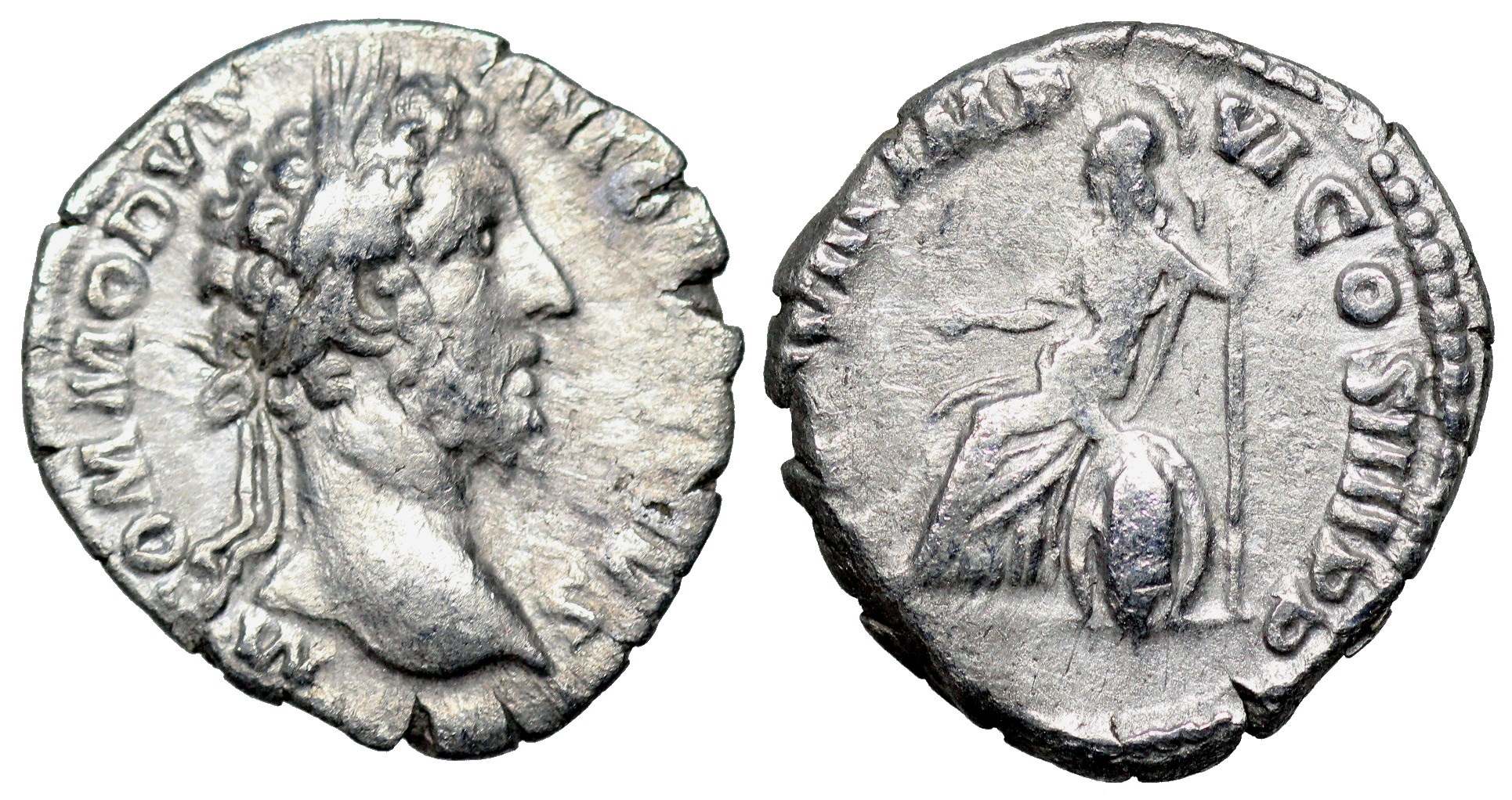 Commodus P M TR P VIII IMP VI COS IIII P P; Roma from Rome | Roman ...