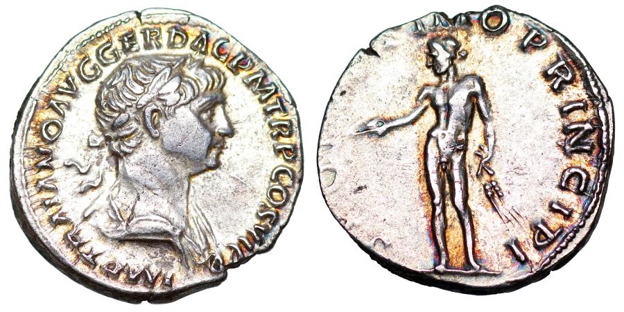 Trajan SPQR OPTIMO PRINCIPI; Genius from Rome | Roman Imperial Coins