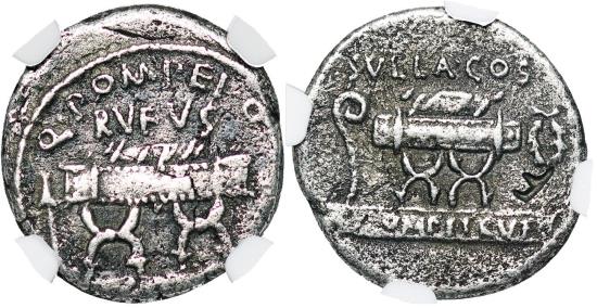 Q. Pompeius Rufus [54 B.C.] Roman Republic denarius | Roman Republican ...