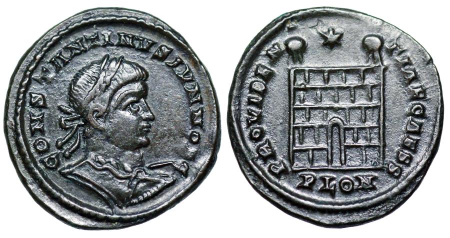 Constantine II campgate from London | Roman Imperial Coins