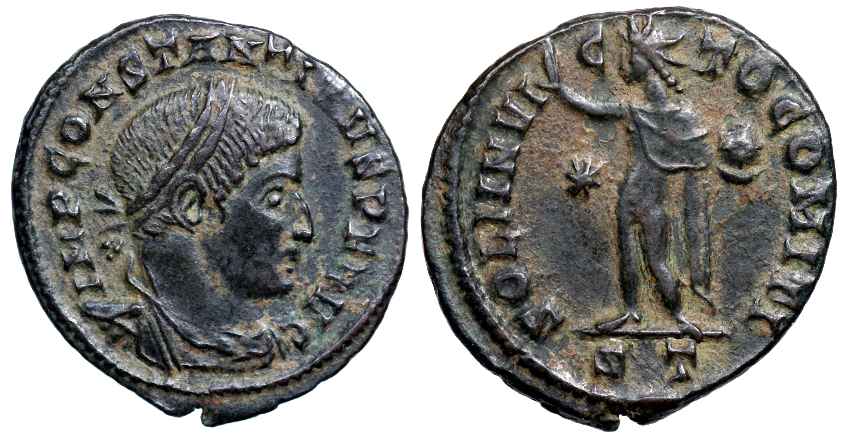 Constantine I SOLI INVICTO COMITI from Ticinum | Roman Imperial Coins