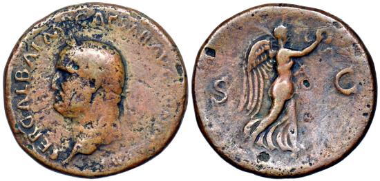 Galba sestertius from Rome with Victory reverse | Roman Imperial Coins