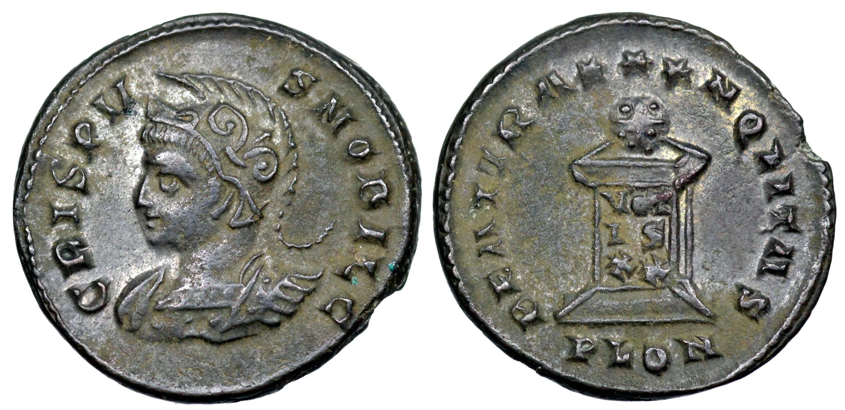 Crispus BEAT TRANQVILITAS from London...Appleford Hoard | Roman ...