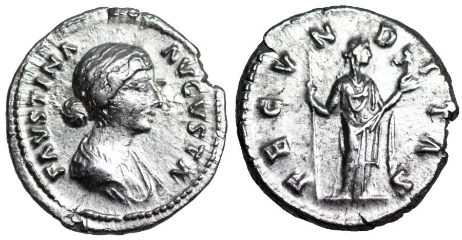 Faustina II FECVNDITAS; Fecunditas denarius from Rome | Roman Imperial ...