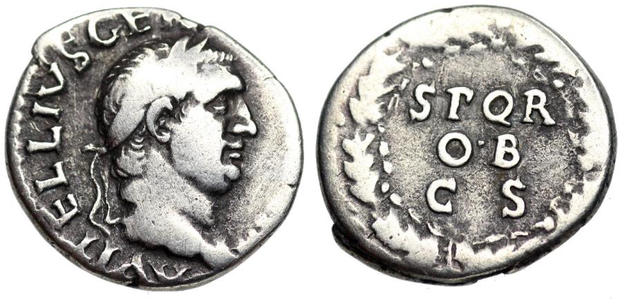 Vitellius SPQR/ OB/ C S from Rome | Roman Imperial Coins