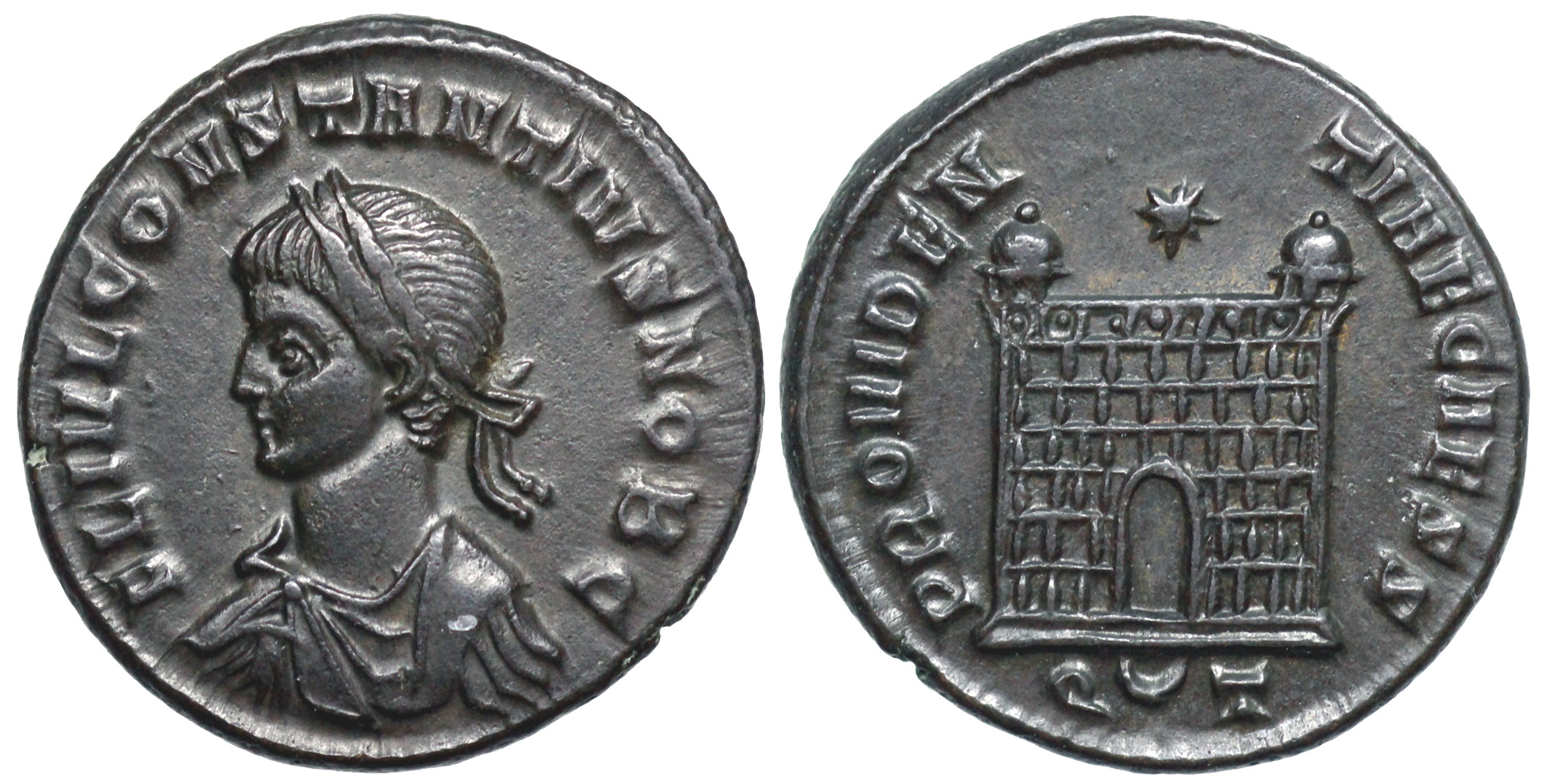 Constantius II PROVIDENTIAE CAESS from Ticinum | Roman Imperial Coins