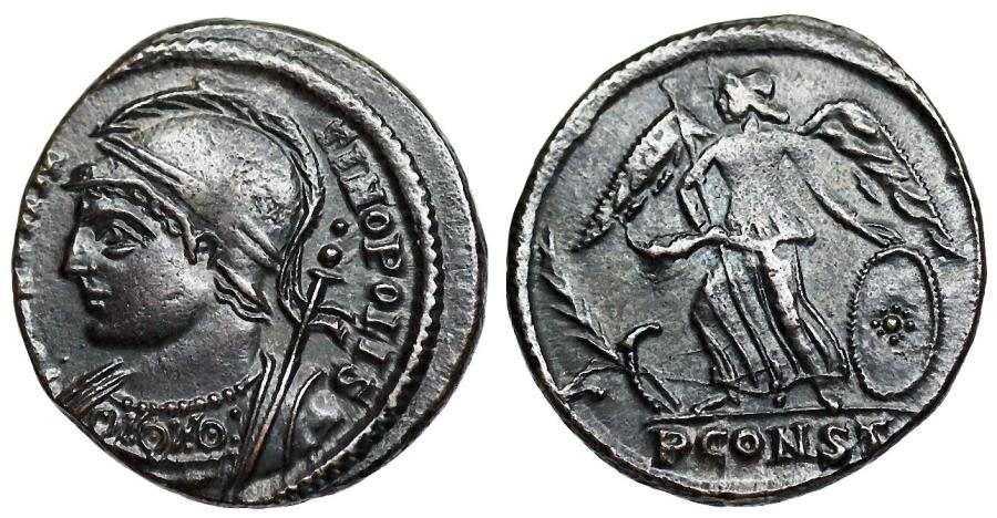 Constantinopolis from Arles with palm branch in field | Roman Imperial ...