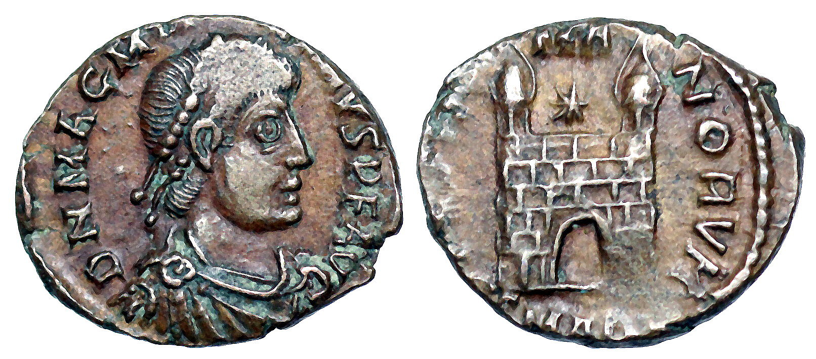 Magnus Maximus SPES ROMANORVM; Campgate from Aquileia | Roman Imperial ...