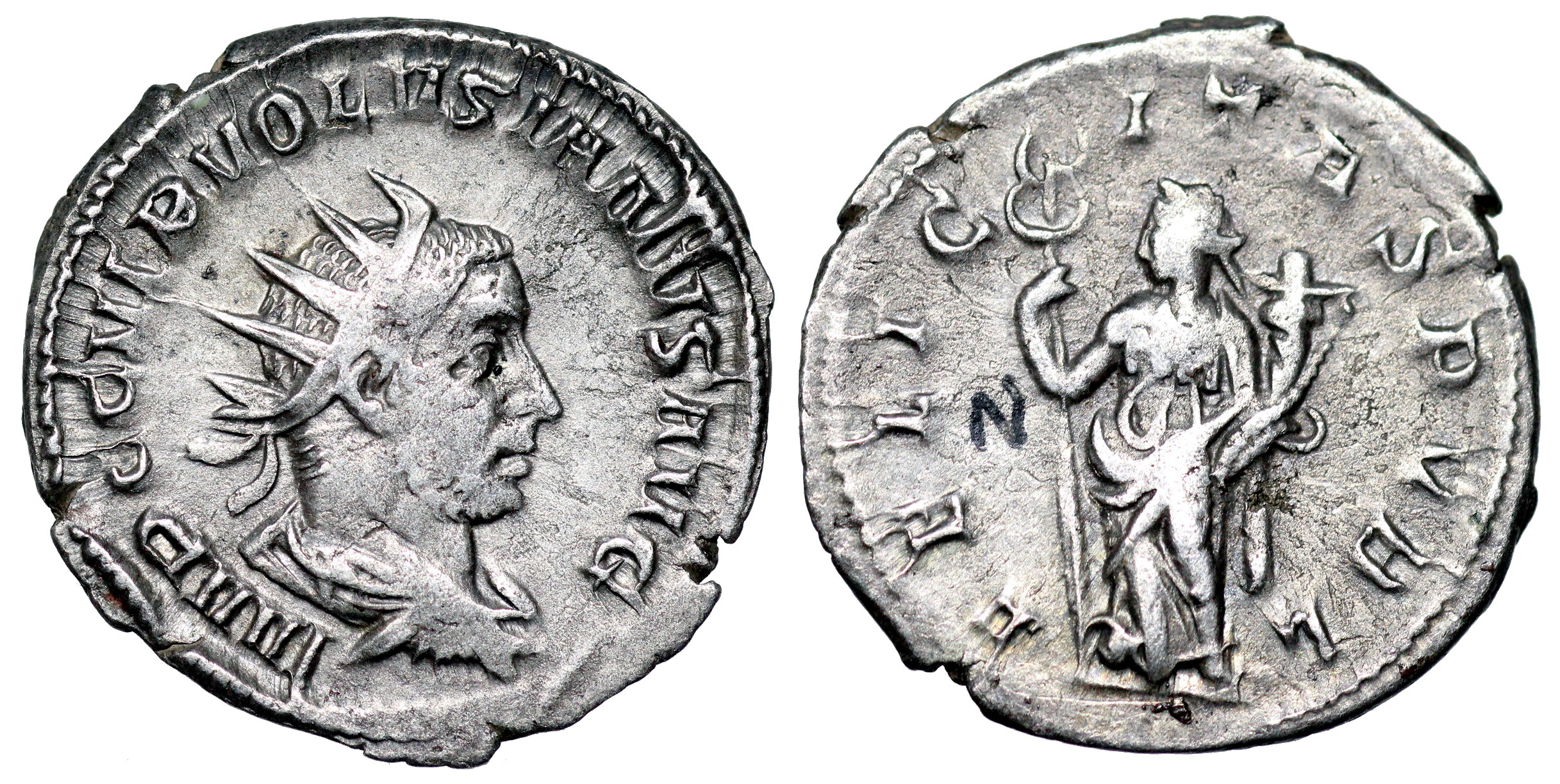 Volusian FELICITAS PVBL from Milan | Roman Imperial Coins