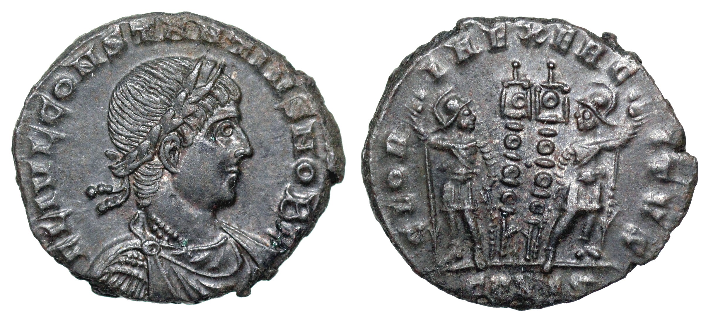 Constantius II GLORIA EXERCITVS from Constantinople | Roman Imperial Coins