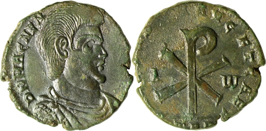 A bronze coin of Magnentius (350-353 C.E) | Roman Imperial Coins