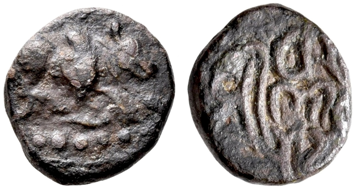 INDIA, CHAPAS OF GUJARAT: Dharanivaraha copper coin. UNLISTED and RRR.