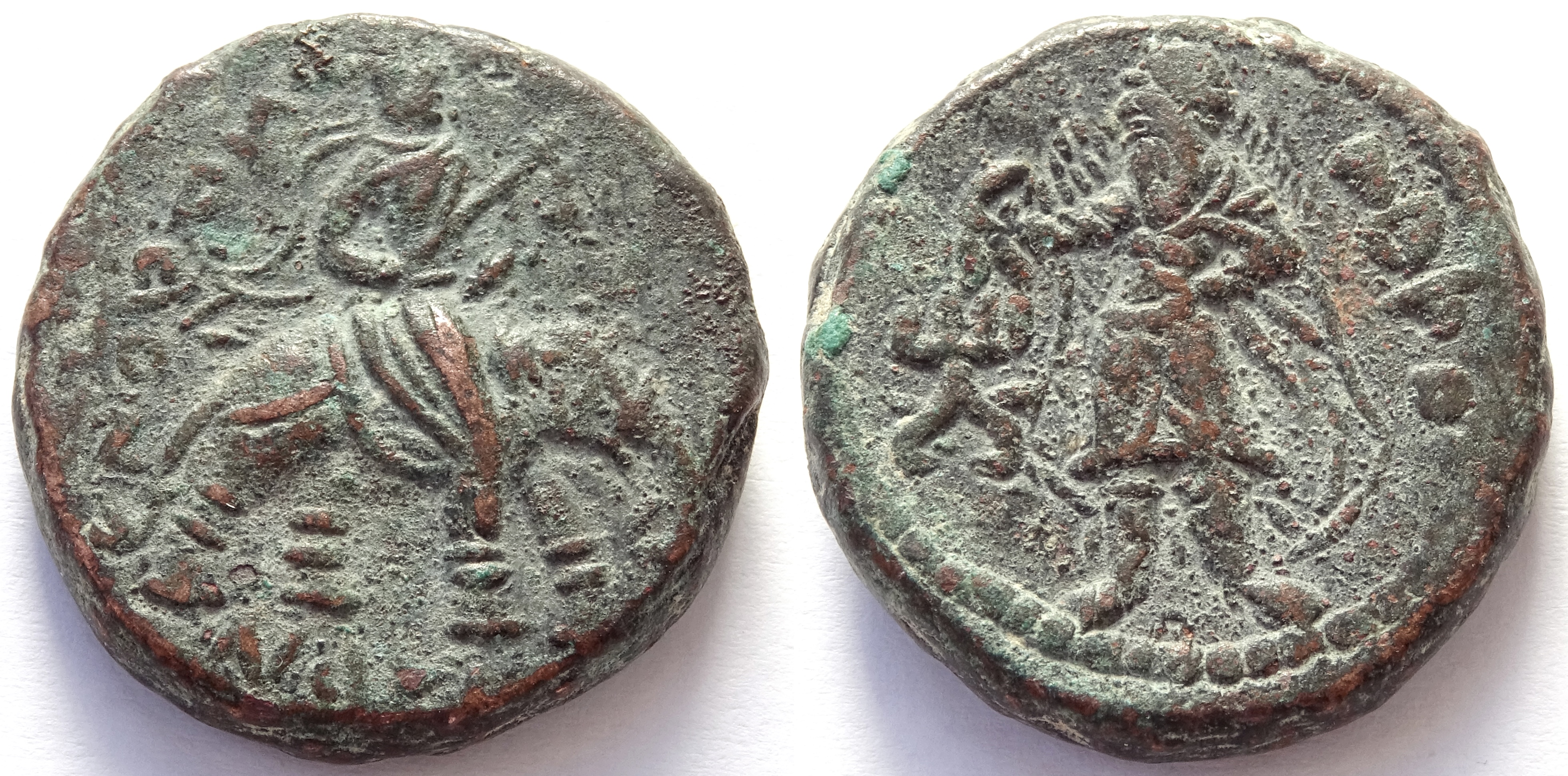 INDIA, KUSHAN: Huvishka elephant-rider tetradrachm with Athsho. Rare ...