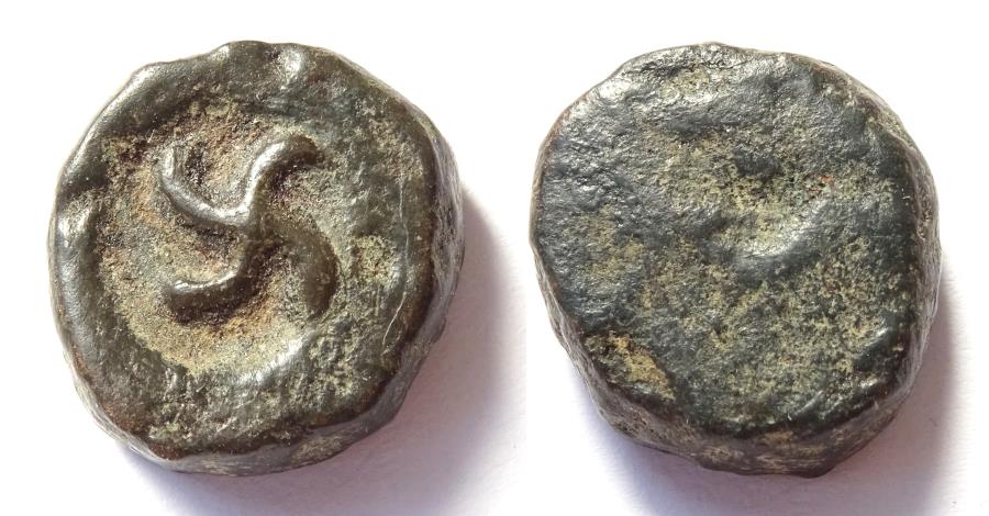 INDIA, TAXILA: Copper coin with swastika. Rare and CHOICE. | Ancient ...