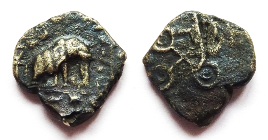 INDIA, UJJAIN: Elephant copper coin. Rare. | Ancient Eastern Coins