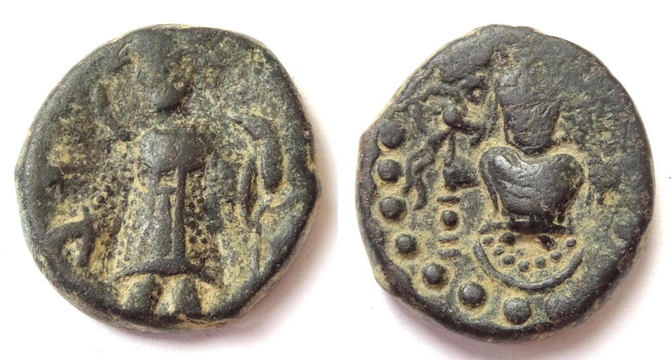 INDIA, KUSHAN: Kanishka II copper tetradrachm. Rare. | Ancient Eastern ...