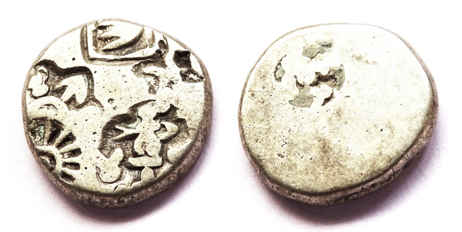 INDIA, MAURYA: punchmarked silver coin Series VIb. CHOICE. | Ancient ...