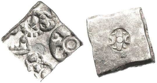 INDIA, MAURYA: Punchmarked silver karshapana with 'Taxila' symbol ...
